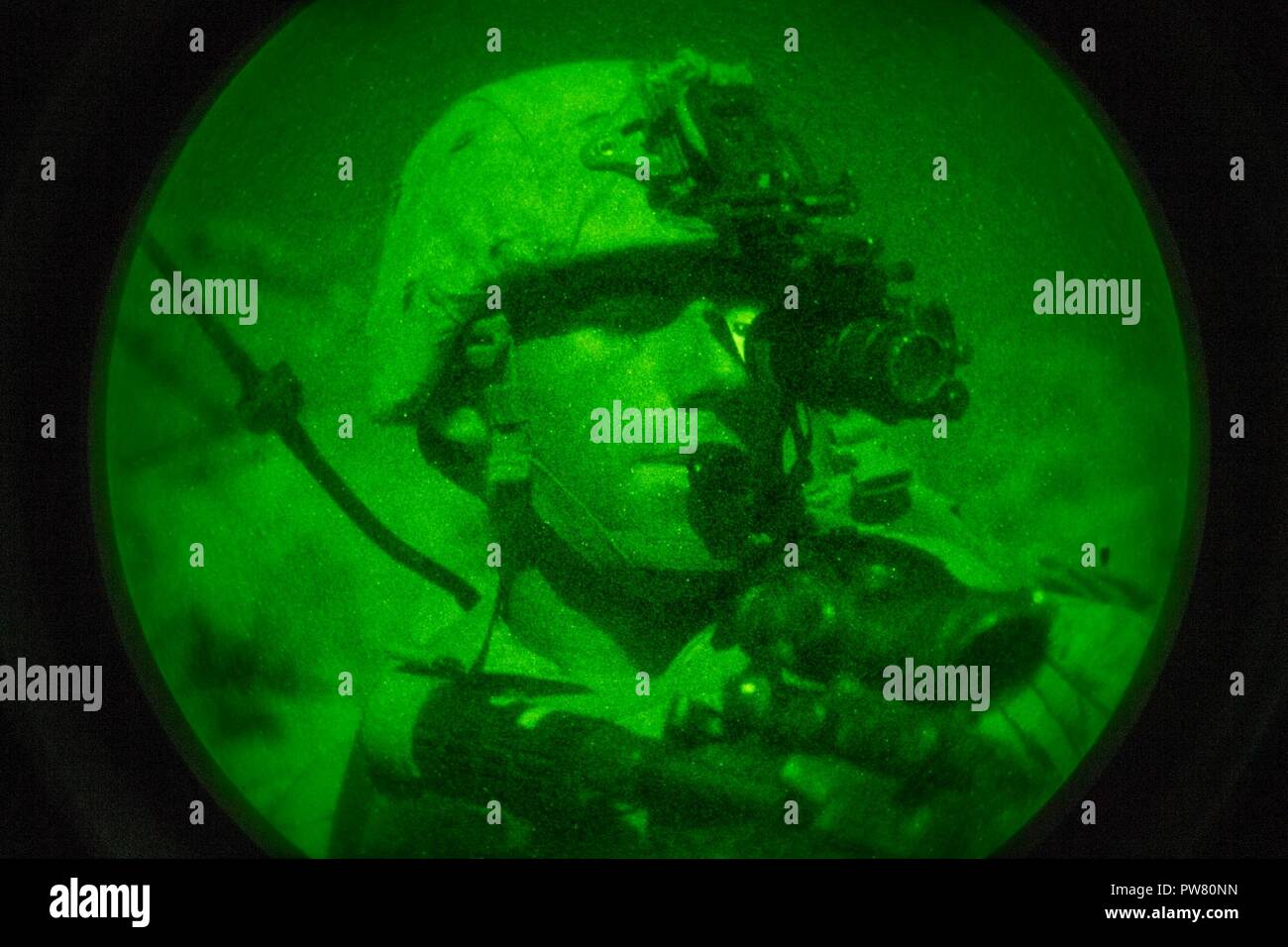 A U.S. Marine with Regimental Surveillance & Target Acquisition Company ...