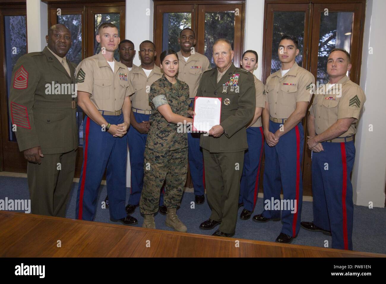 Commandant of the Marine Corps Gen. Robert B. Neller and Sergeant Major ...