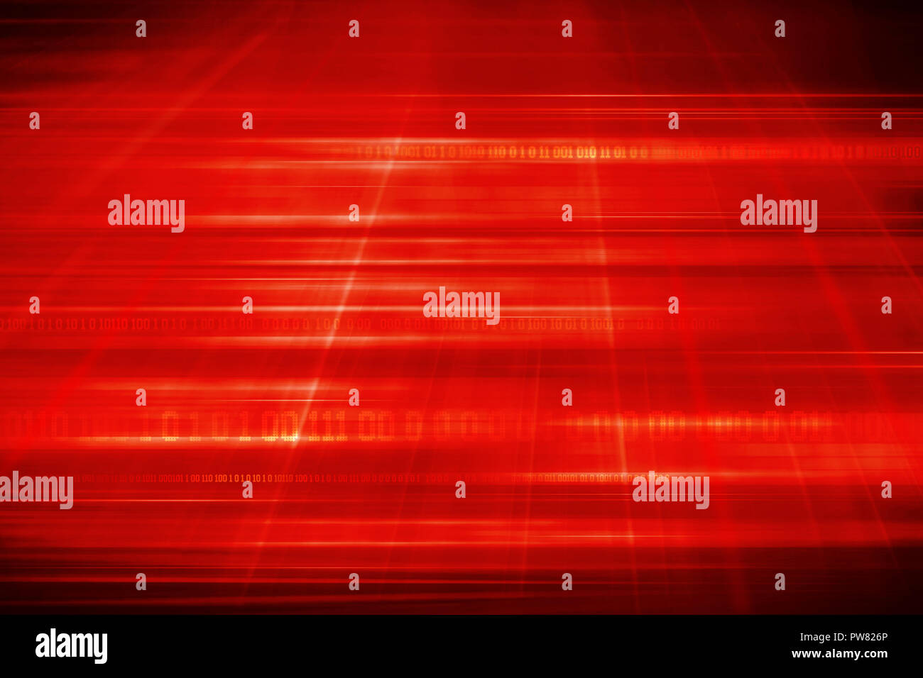 Graphical red theme digital binary codes background, multiple lines ...