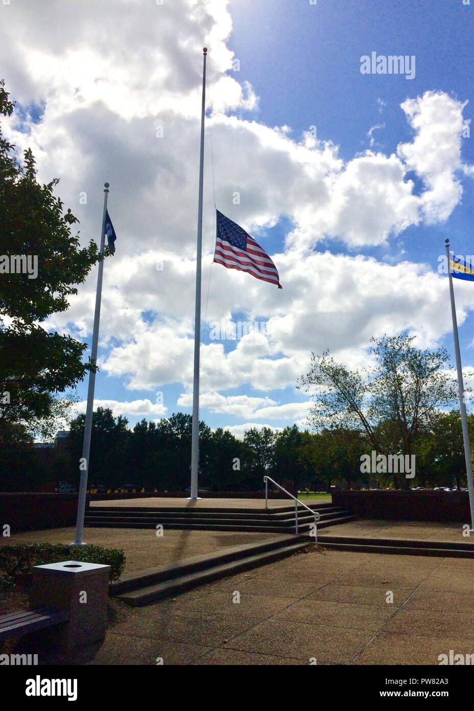 NORFOLK, VA (Oct. 2, 2017) The American flags onboard Naval Station ...