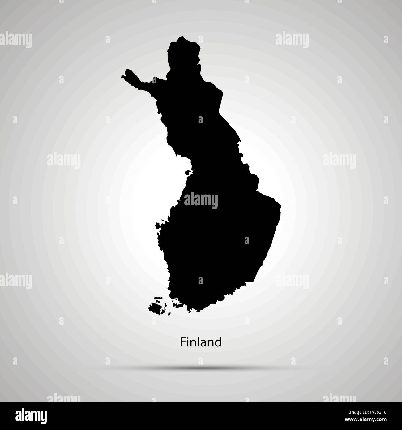 Finland country map, simple black silhouette Stock Vector Image & Art ...