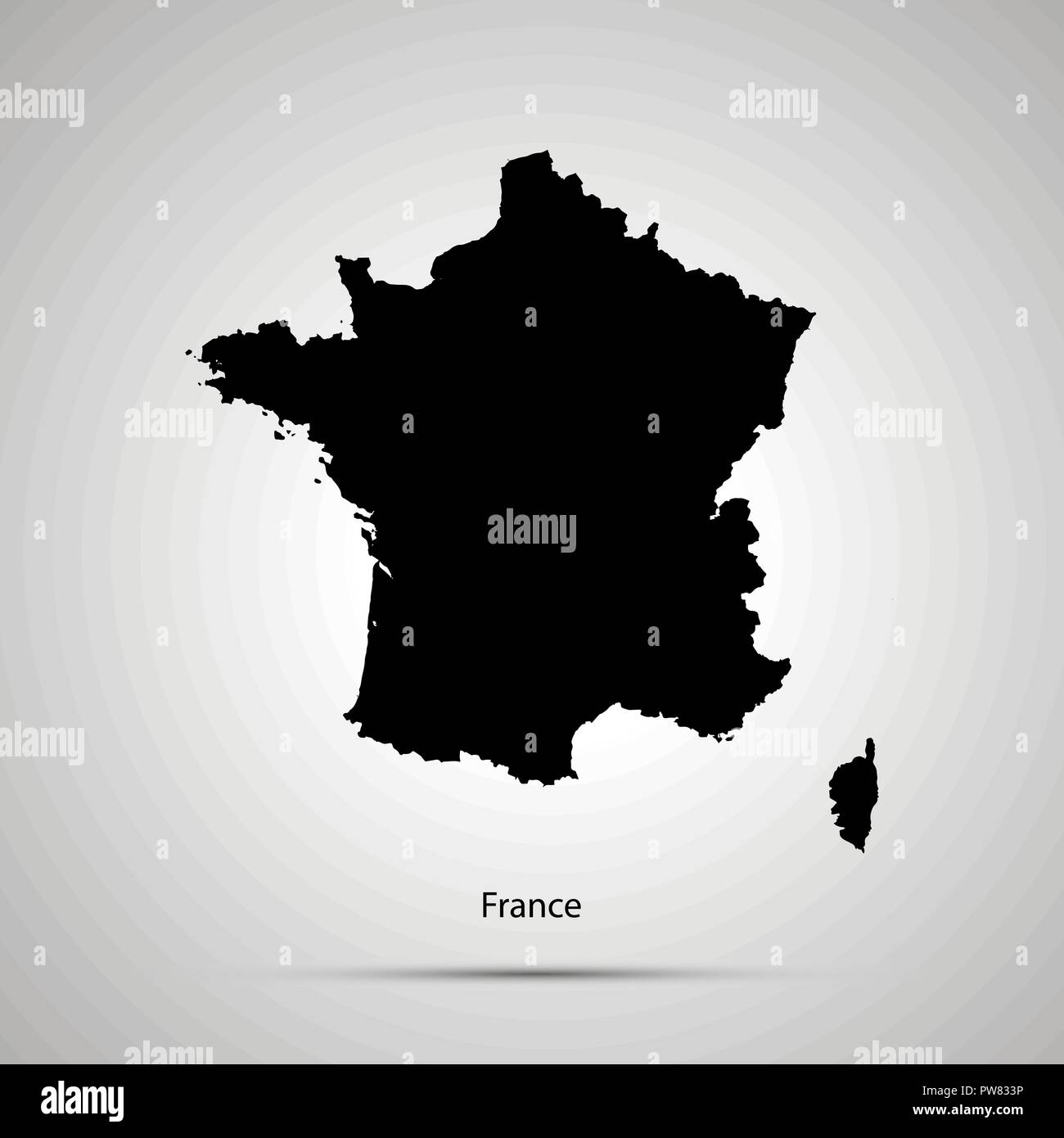 France country map, simple black silhouette Stock Vector Image & Art ...