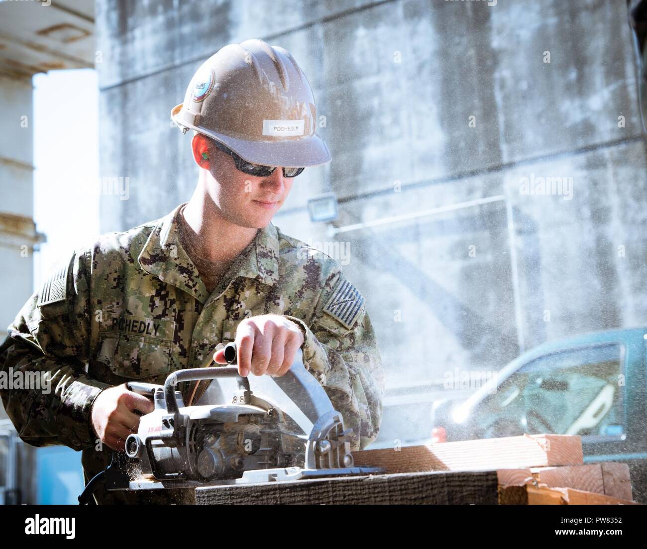 SAN FRANCISCO (Oct. 3, 2017) Seaman Thomas Michael Pochedly, attached ...
