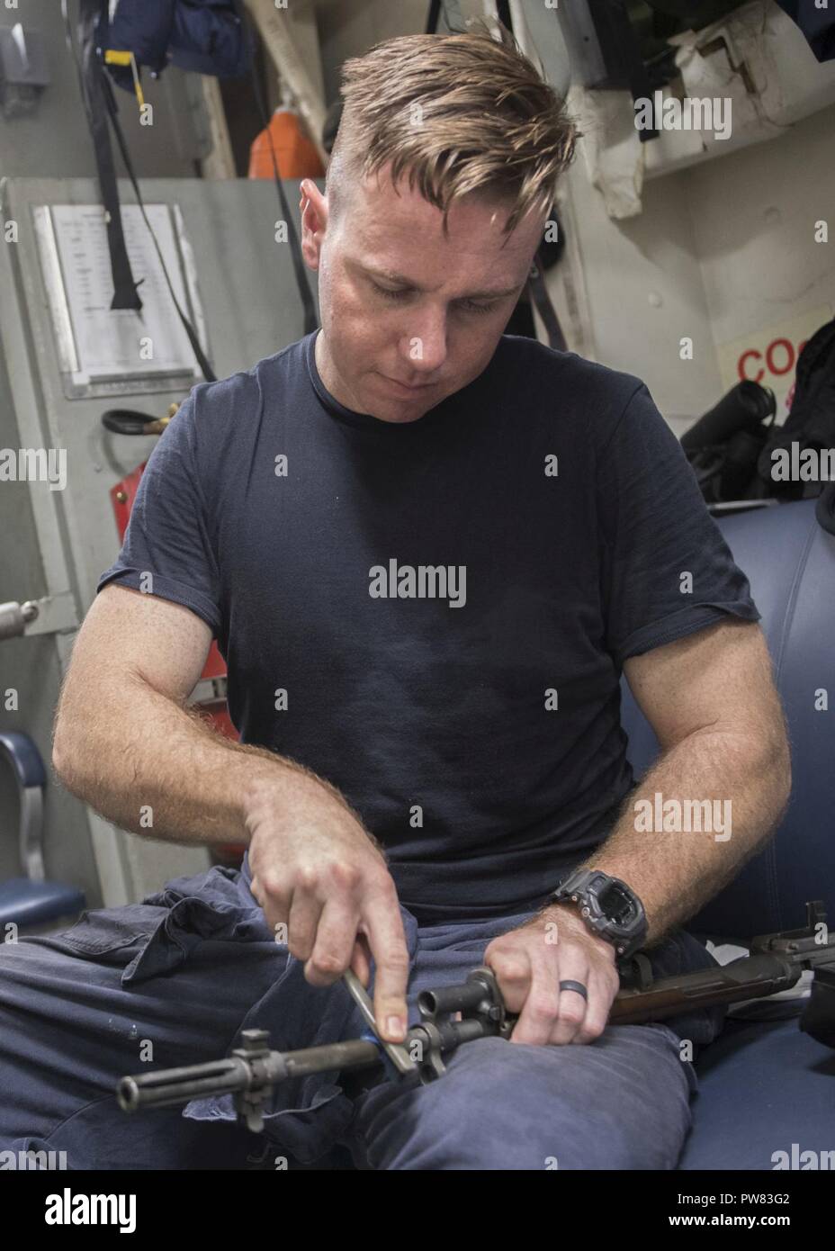 ARABIAN GULF (Sept. 30, 2017) Fire Controlman 1st Class Austin Emery ...
