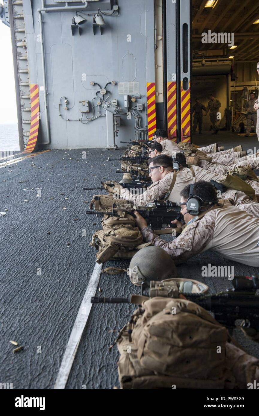 5TH FLEET AREA OF OPERATIONS (Oct. 3, 2017) Marines assigned to the ...