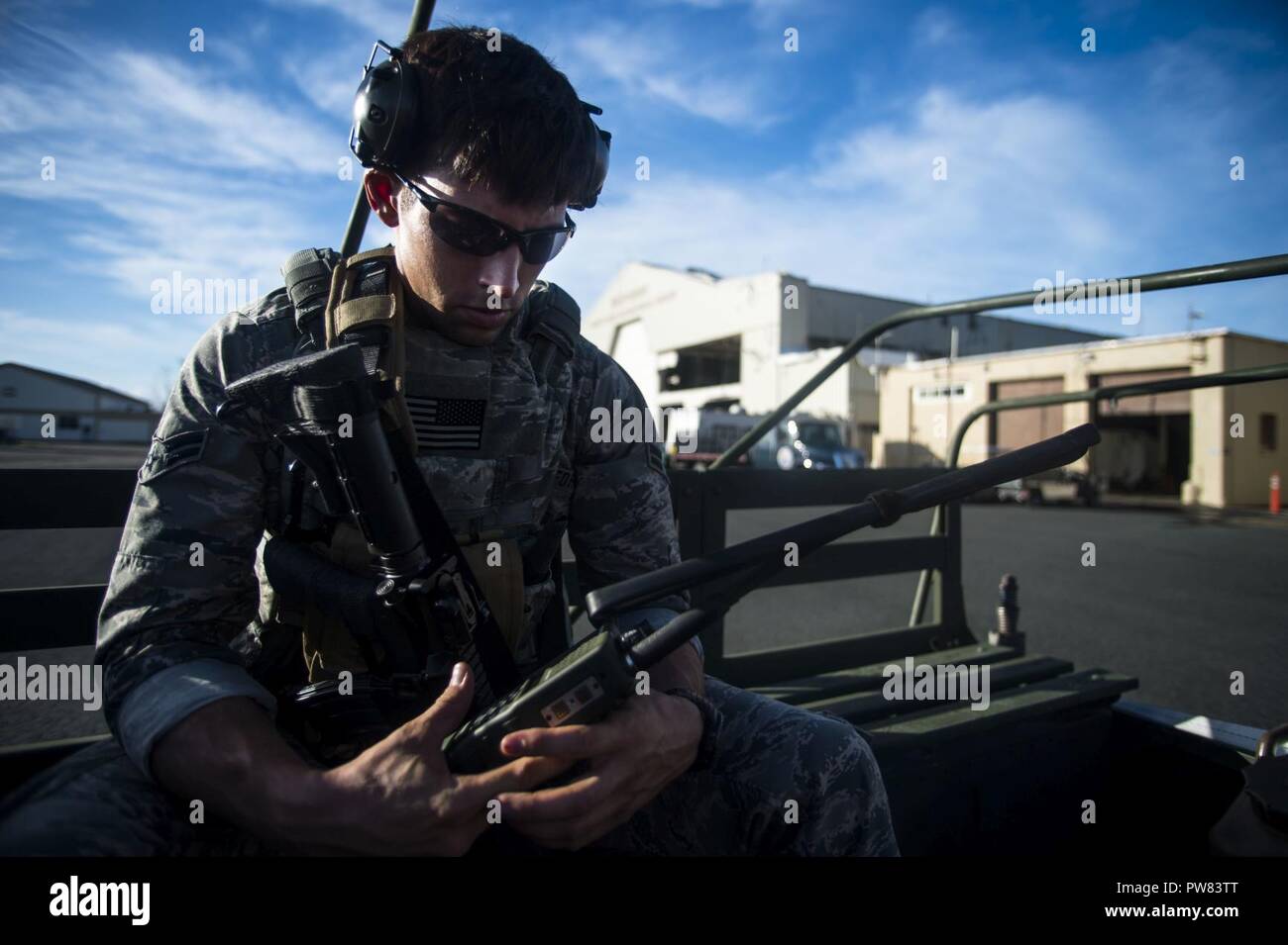 U.S. Air National Guard Airman 1st Class Joe Yoder, 132nd Security ...