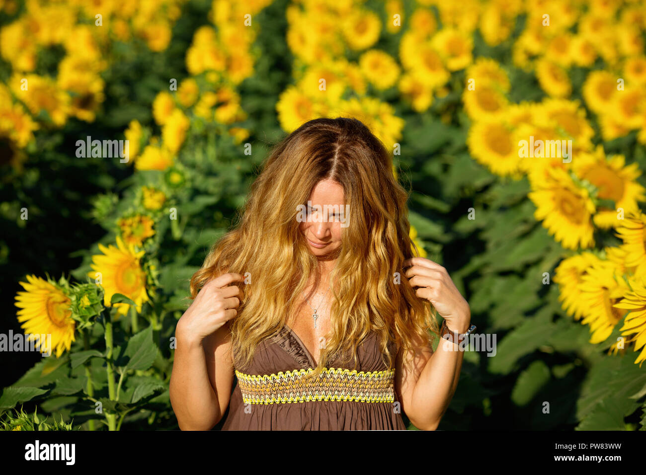 Lady in the field hi-res stock photography and images - Alamy