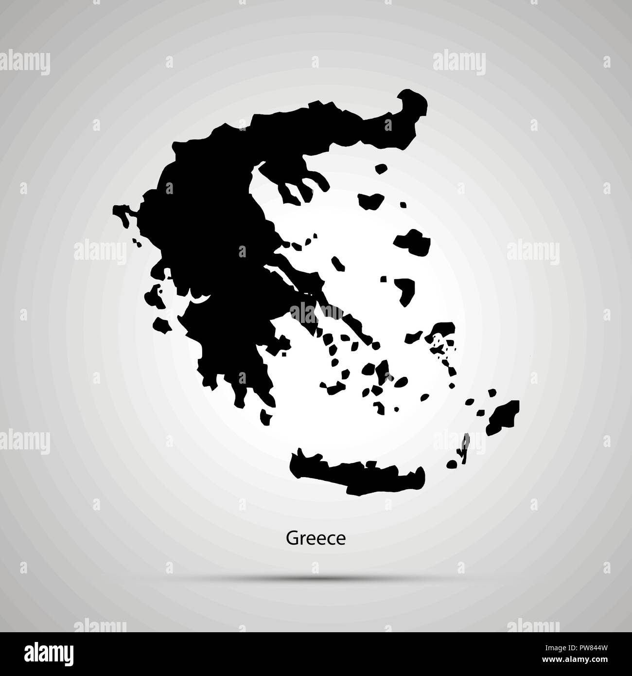 Greece country map, simple black silhouette Stock Vector Image & Art ...