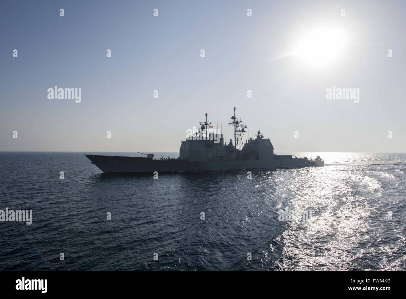 STRAIT OF HORMUZ (Sept. 29, 2017) The Ticonderoga-class guided missile ...