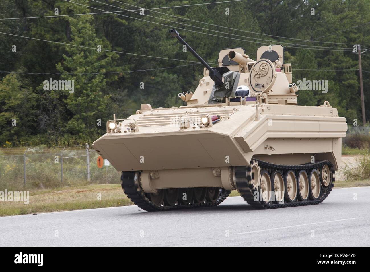 A mechanic completes testing on a M113A3/BMP-2 Opposing Forces ...