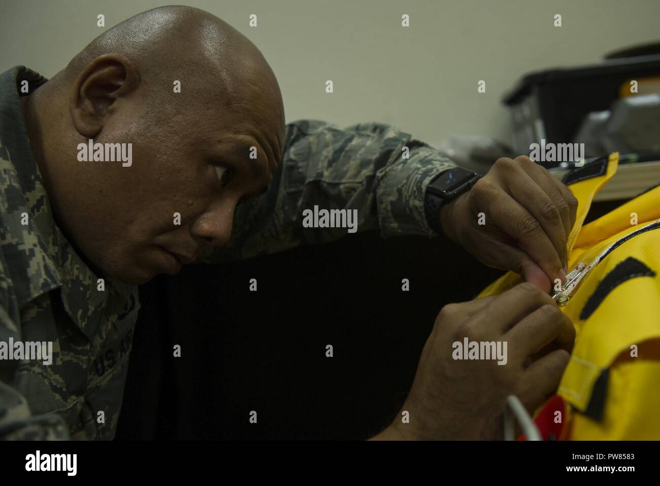 Tech. Sgt. Jan Castro, the NCO in charge of aircrew flight equipment ...