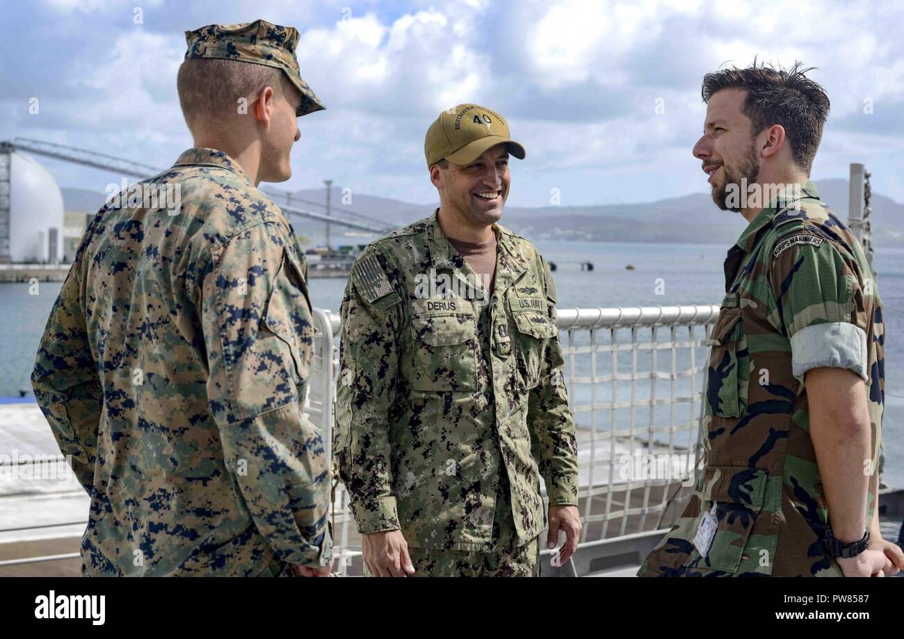 FORT-DE-FRANCE, Martinique (October 2, 2017) Lt. Allen Derus, middle ...