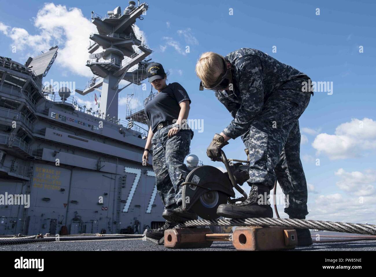NORFOLK, Va (Oct. 2, 2017) Airman Christin Locher, left, and Aviation ...