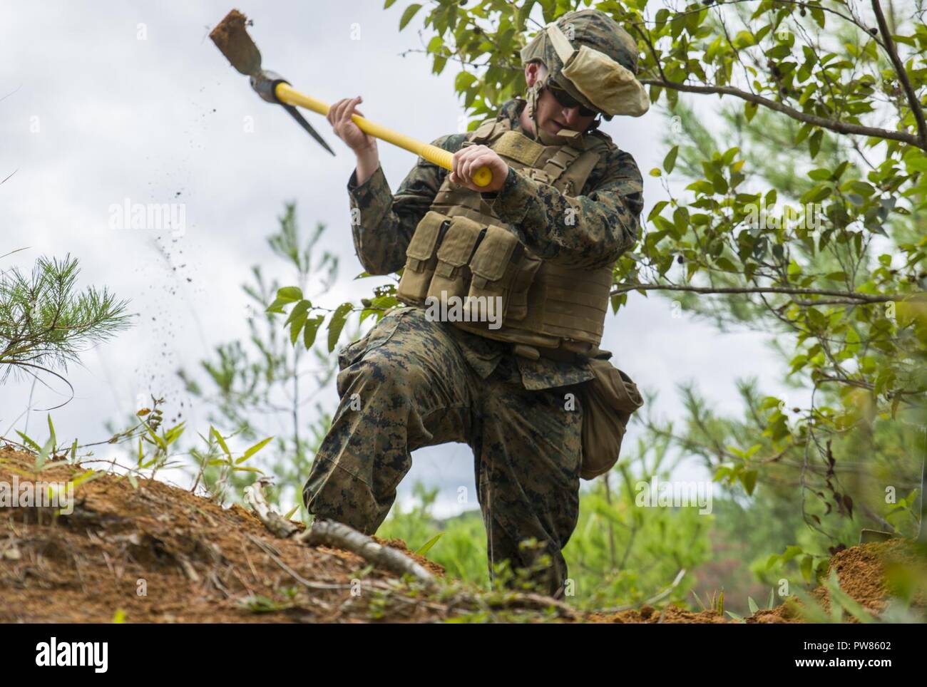 U.S. Marine Corps Pfc. Jacob Rios, a combat engineer with Marine Wing ...