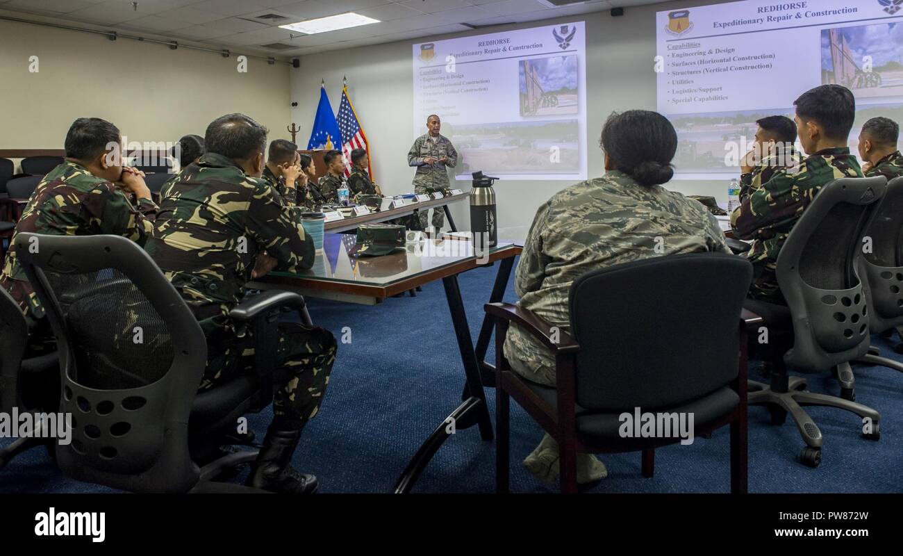 Airmen with the 36th Contingency Response Group brief members of the Philippine air force during ...