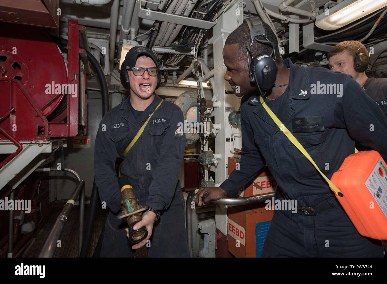 5TH FLEET AREA OF OPERATIONS (Oct. 17, 2017) Engineman Fireman James ...