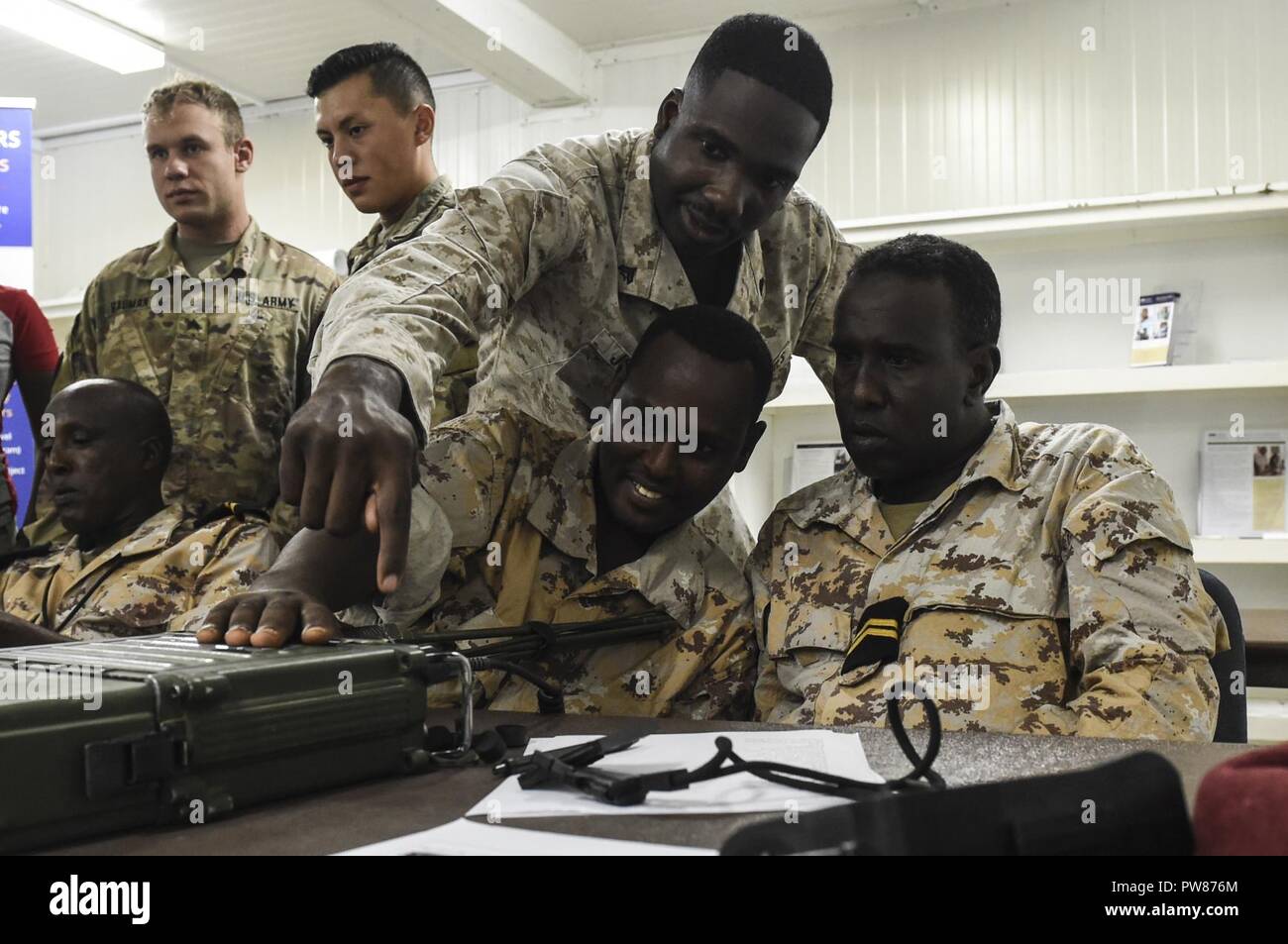 U.S. Marine Corps Cpl. Vickson Joseph, a field radio operator assigned ...