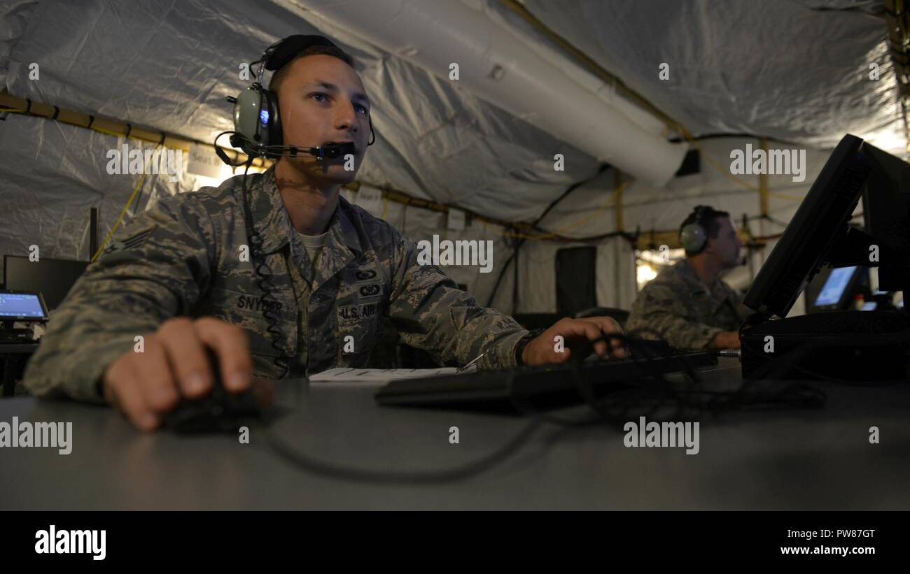 Staff Sgt. Andrew Snyder, 606th Air Control Squadron weapons director ...