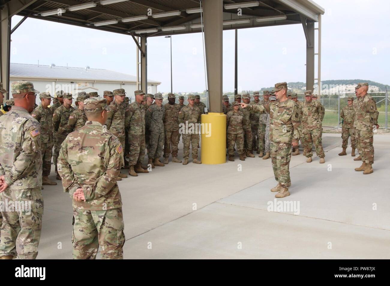 Col. Curtis King, commander of the 69th Air Defense Artillery Brigade ...