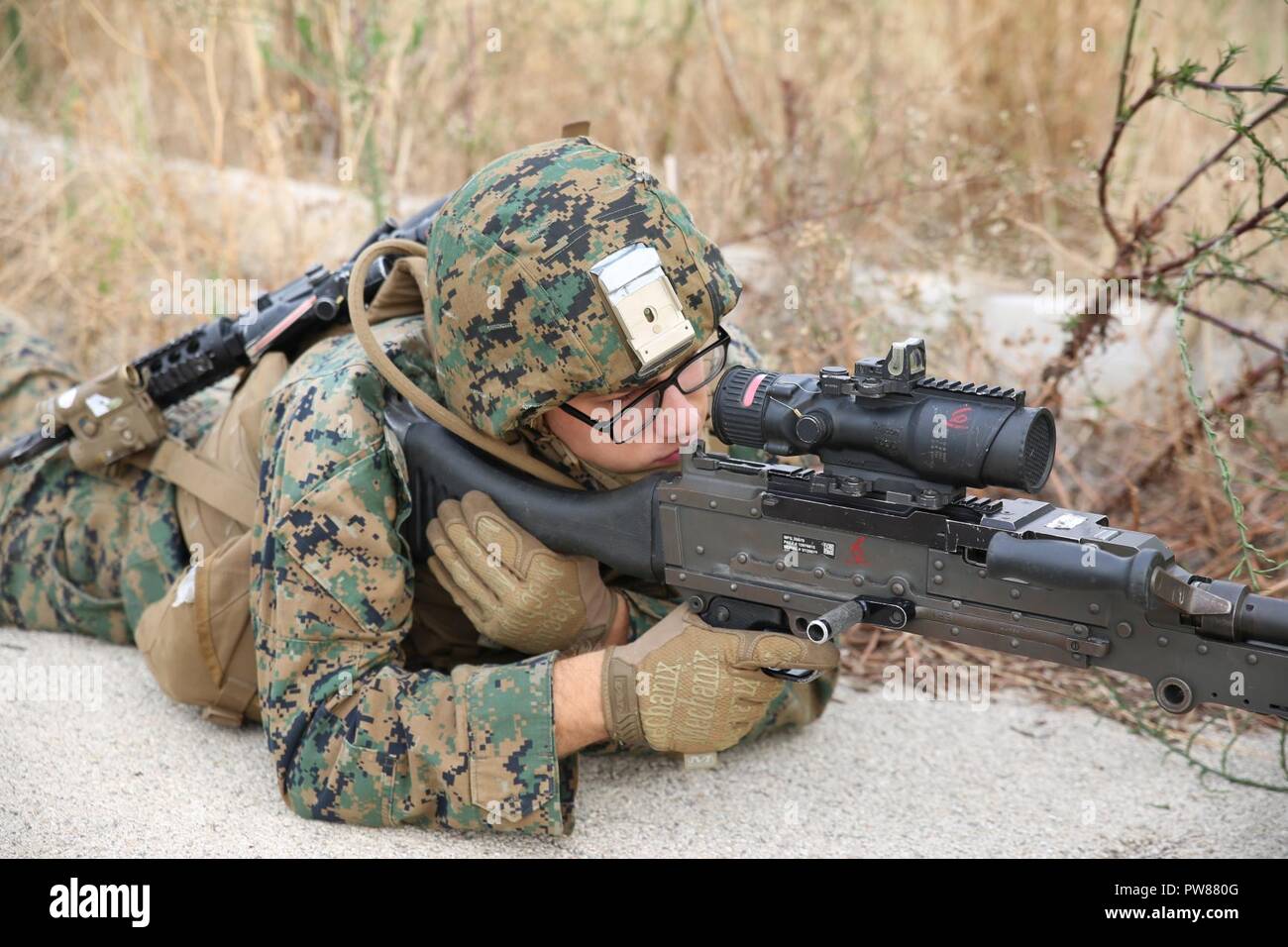 A U.S. Marine assigned to Special Purpose Marine Air-Ground Task Force ...