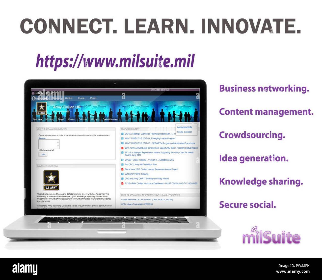 Connect. Learn. Innovate graphic Stock Photo - Alamy