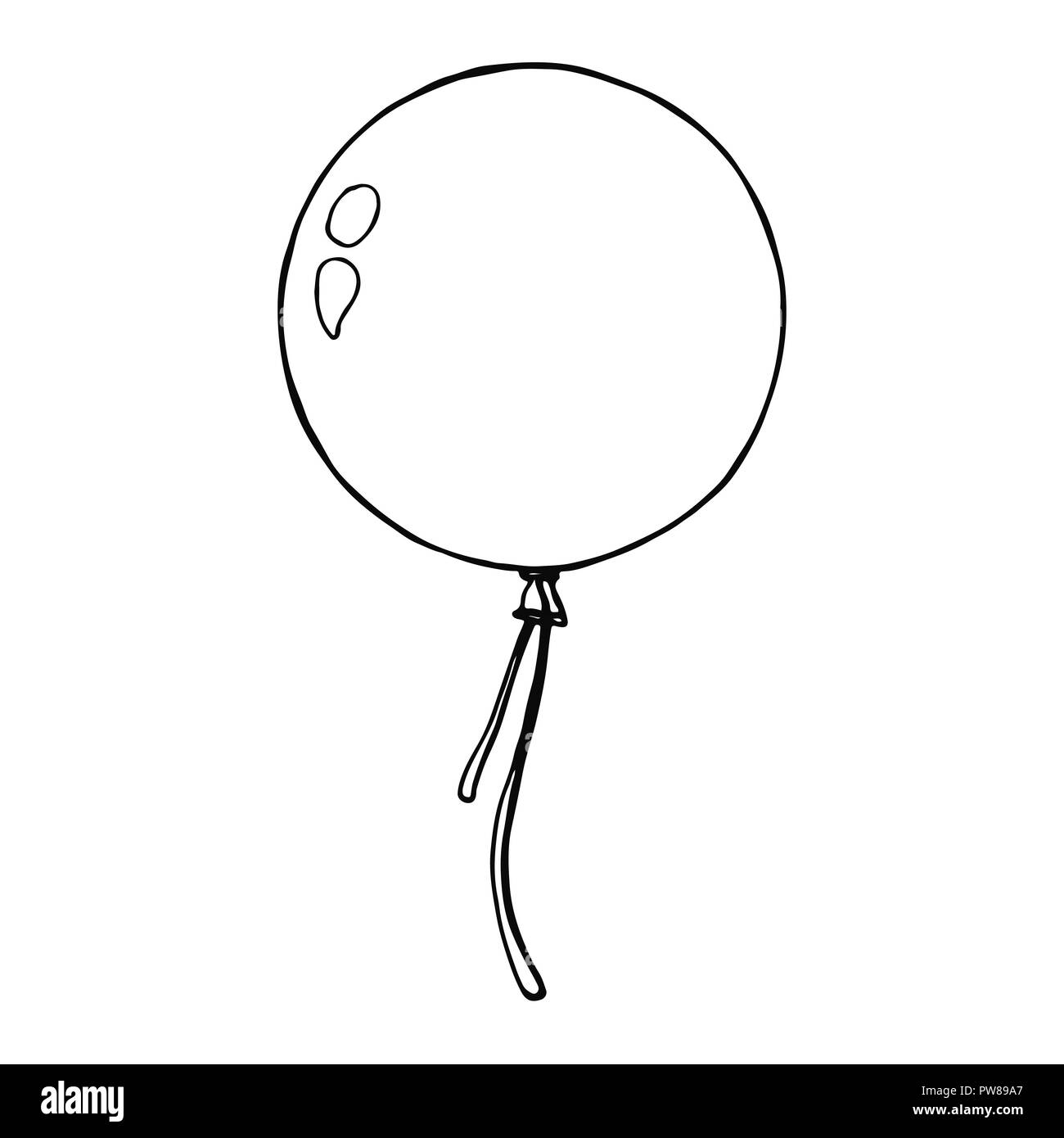 Sketch balloon. Hand drawn, isolated on a white background. Vector ...