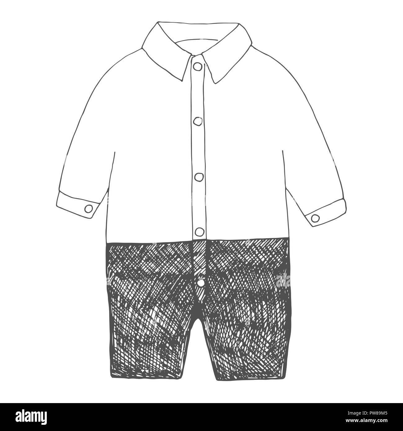 Infant bodysuit. Vector illustration in sketch style Stock Vector Image ...