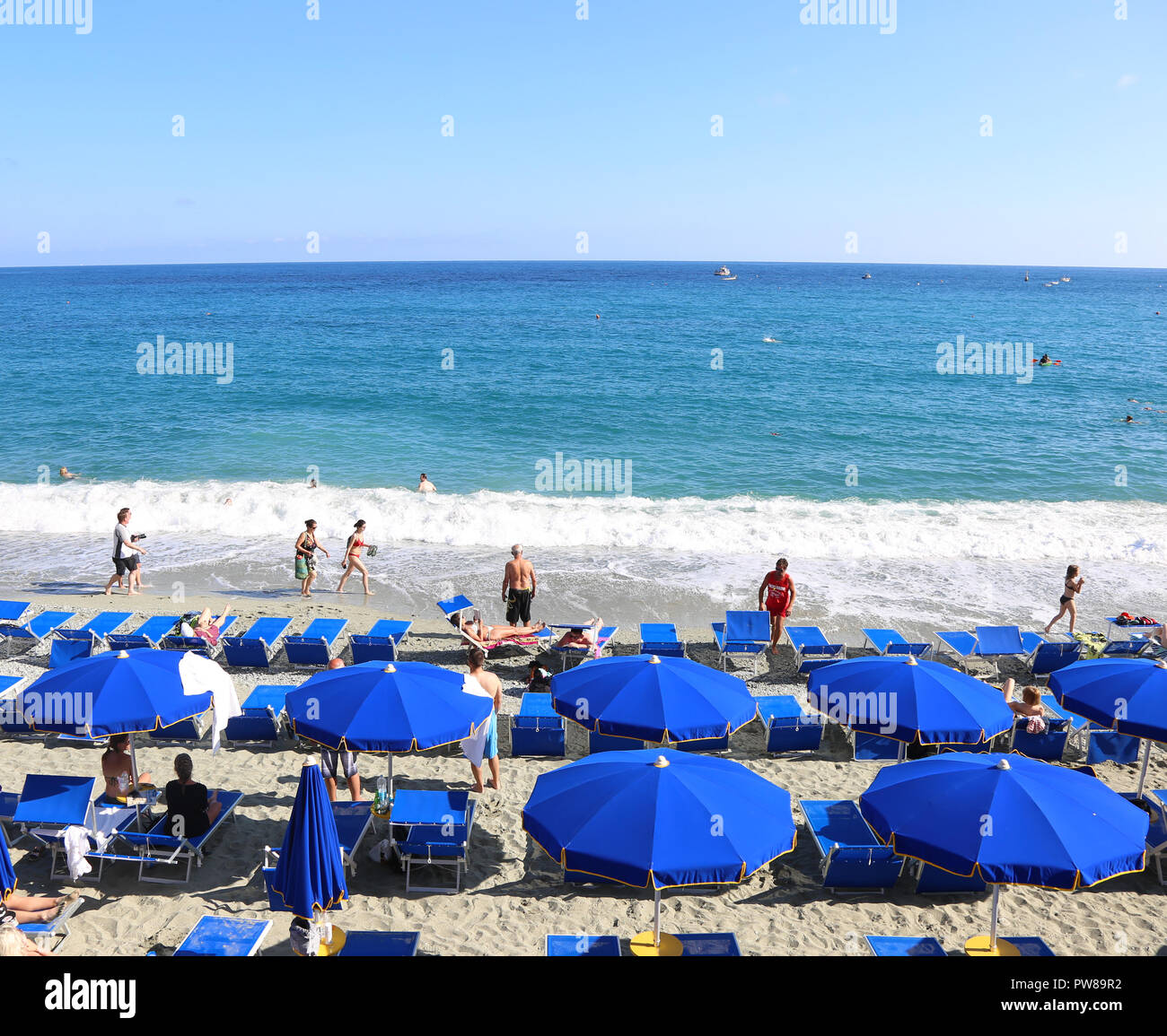 landscape of Spiaggia di Fegina beach at Monterosso village Cinque ...
