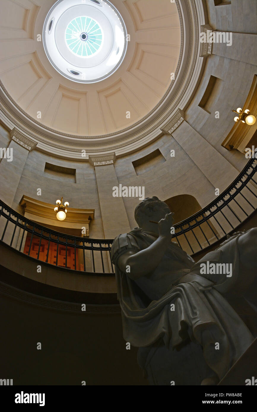 Looking up the Rotunda to the dome at the North Carolina historical ...