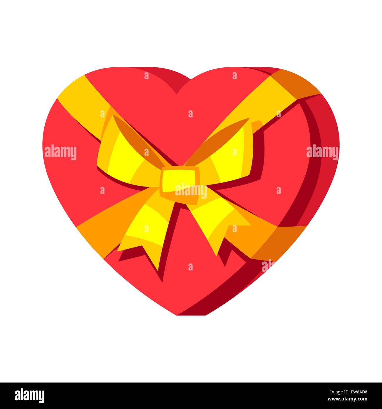 Yellow gift box flat Stock Vector Images - Alamy