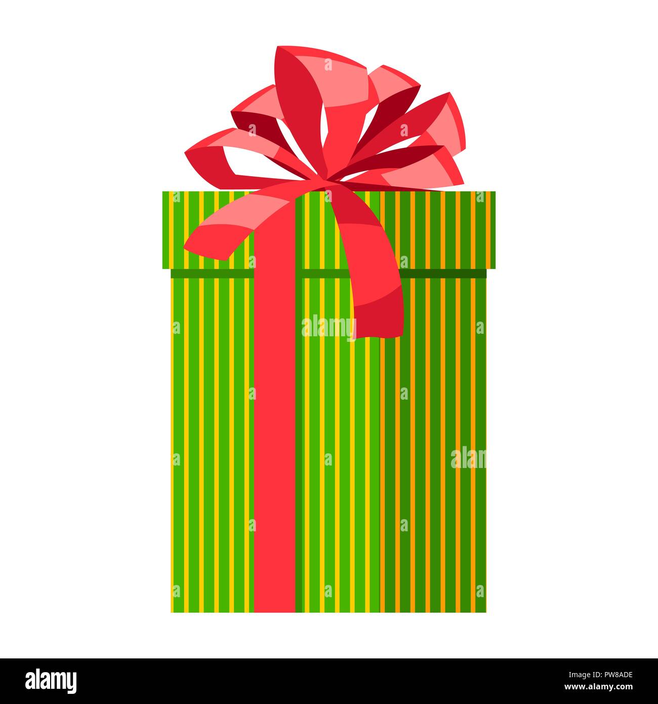 Gift box green wrapping Stock Vector Images - Alamy