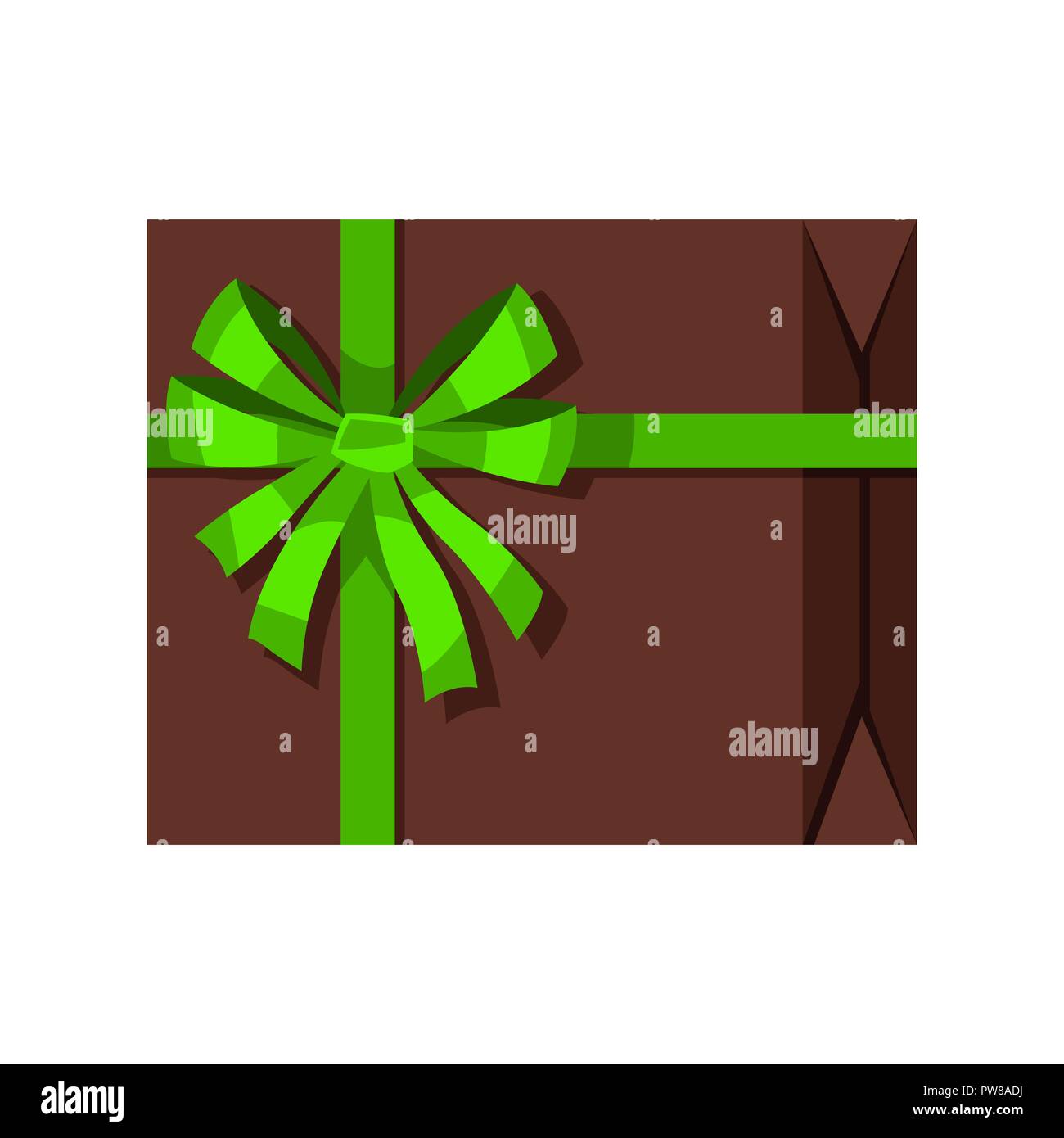 Gift box green wrapping Stock Vector Images - Alamy