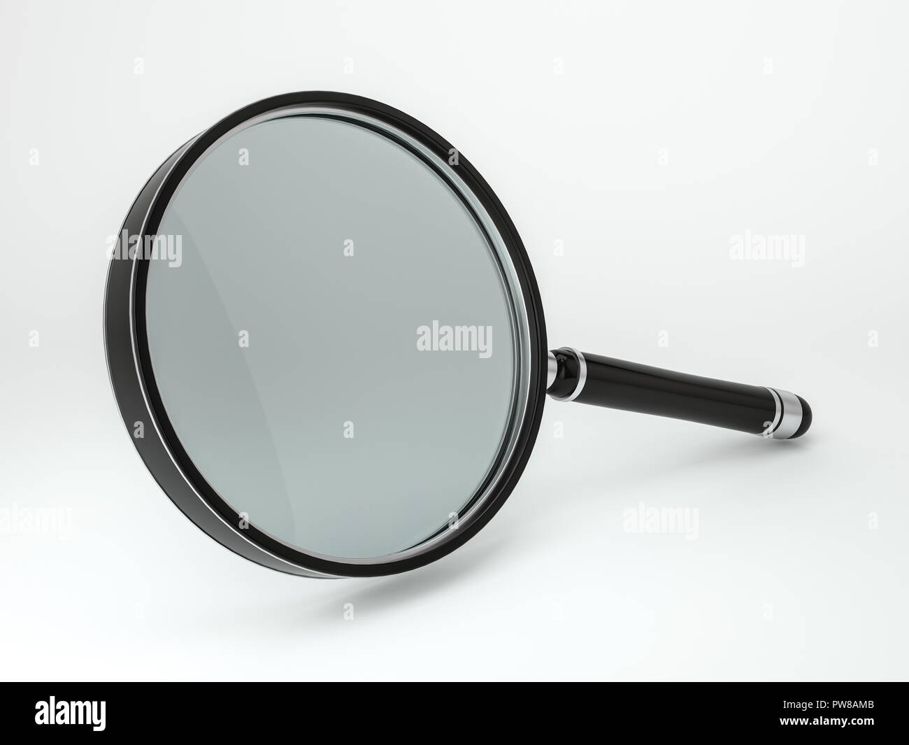 Magnifying glass isolated on white background. 3D rendering Stock Photo ...