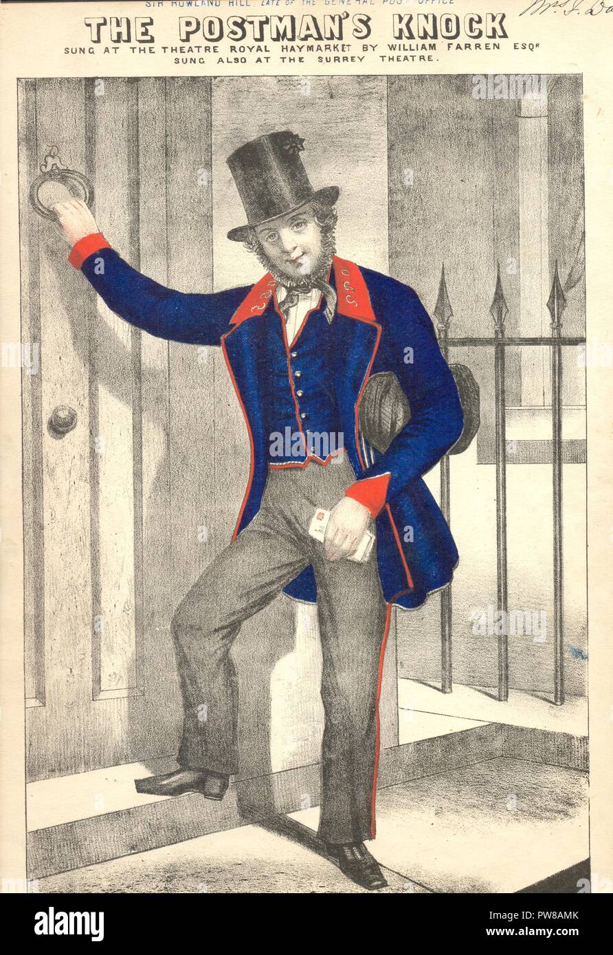 Sheet music cover for The Postman's Knock circa 1858 Stock Photo - Alamy