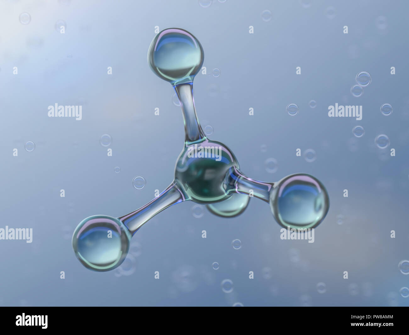 Illustration of molecule model. Science, medical background with ...