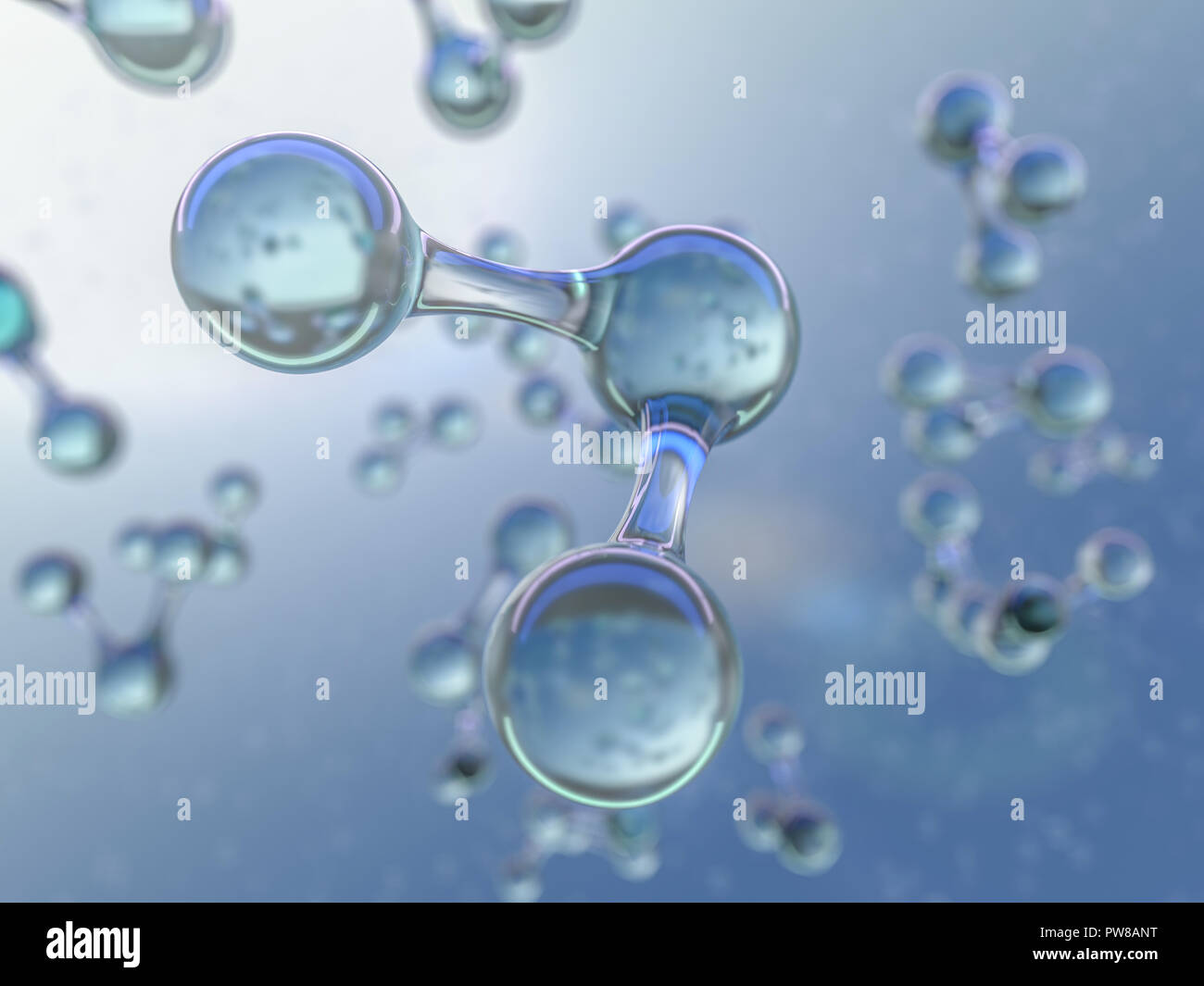 Illustration of molecule model. Science, medical background with ...