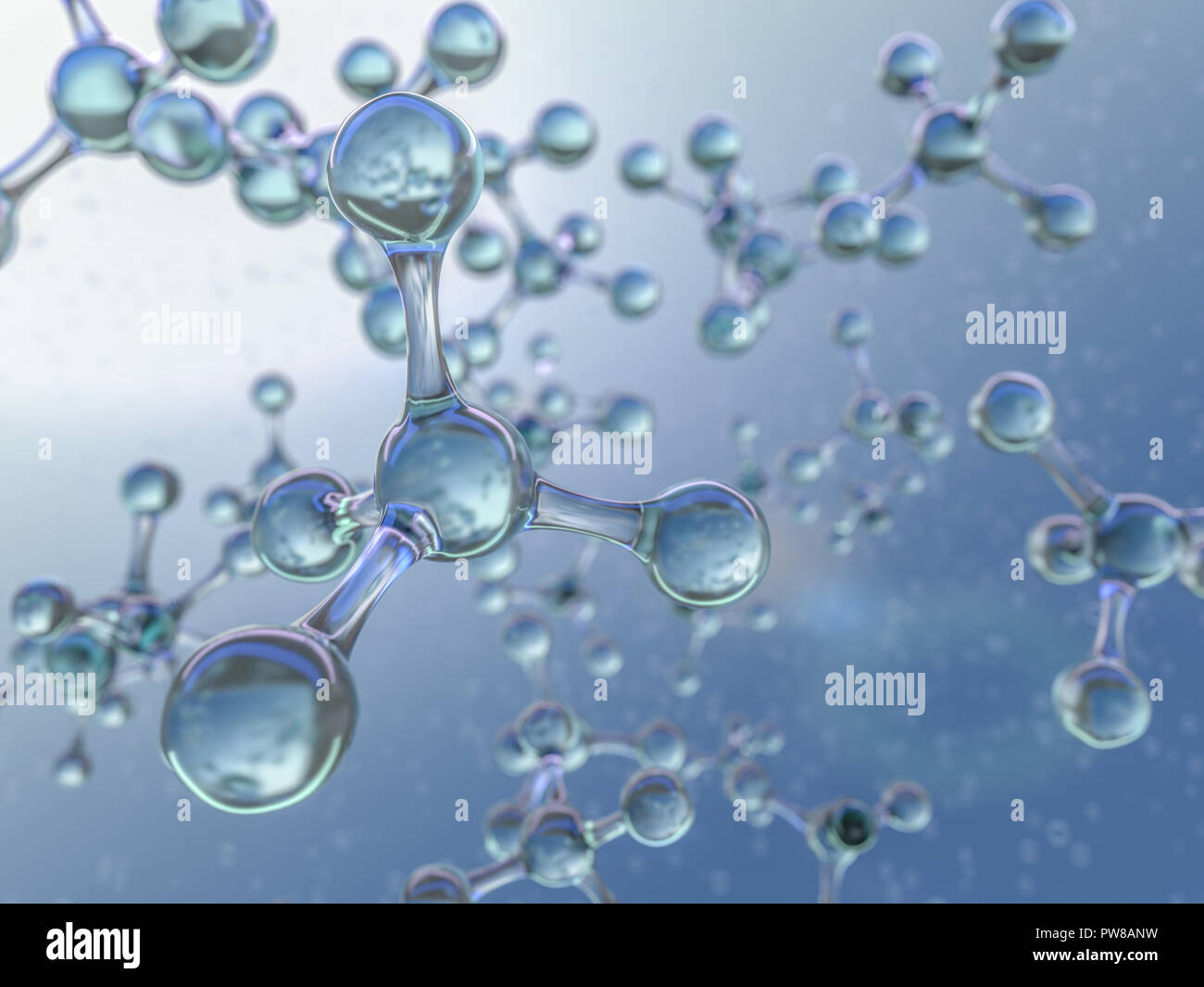Illustration of molecule model. Science, medical background with ...