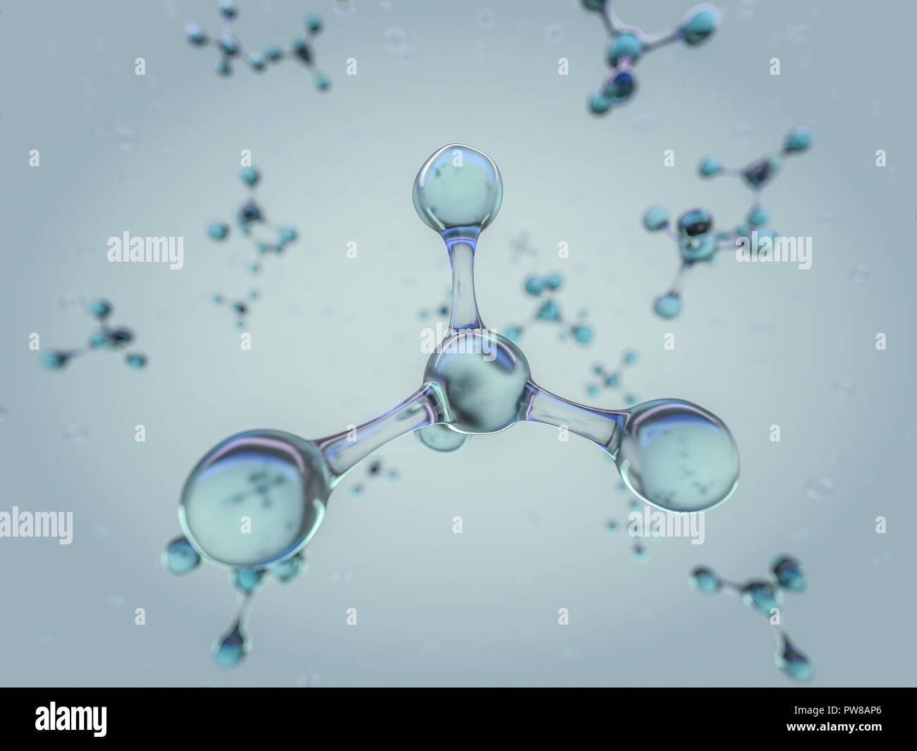 Illustration of molecule model. Science, medical background with ...