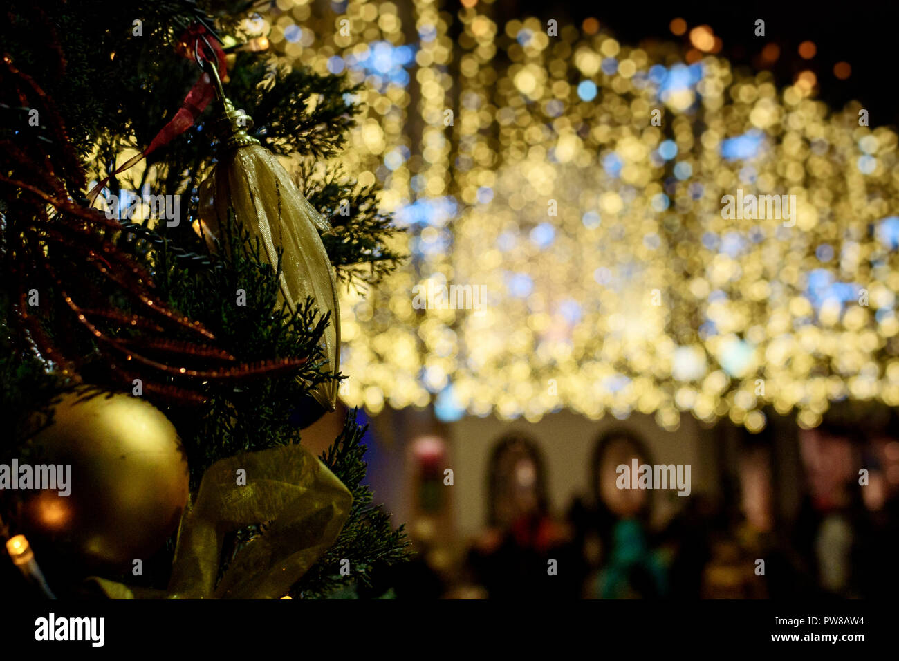 Beautiful christmas illumination city street hi-res stock photography ...