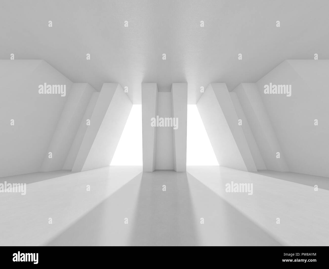Abstract modern architecture background, empty open space interior. 3D ...