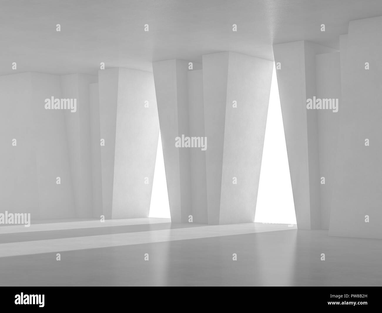 Abstract modern architecture background, empty open space interior. 3D ...