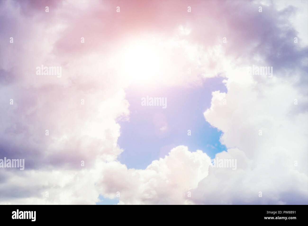 The original sky background with a square of sky between the clouds ...