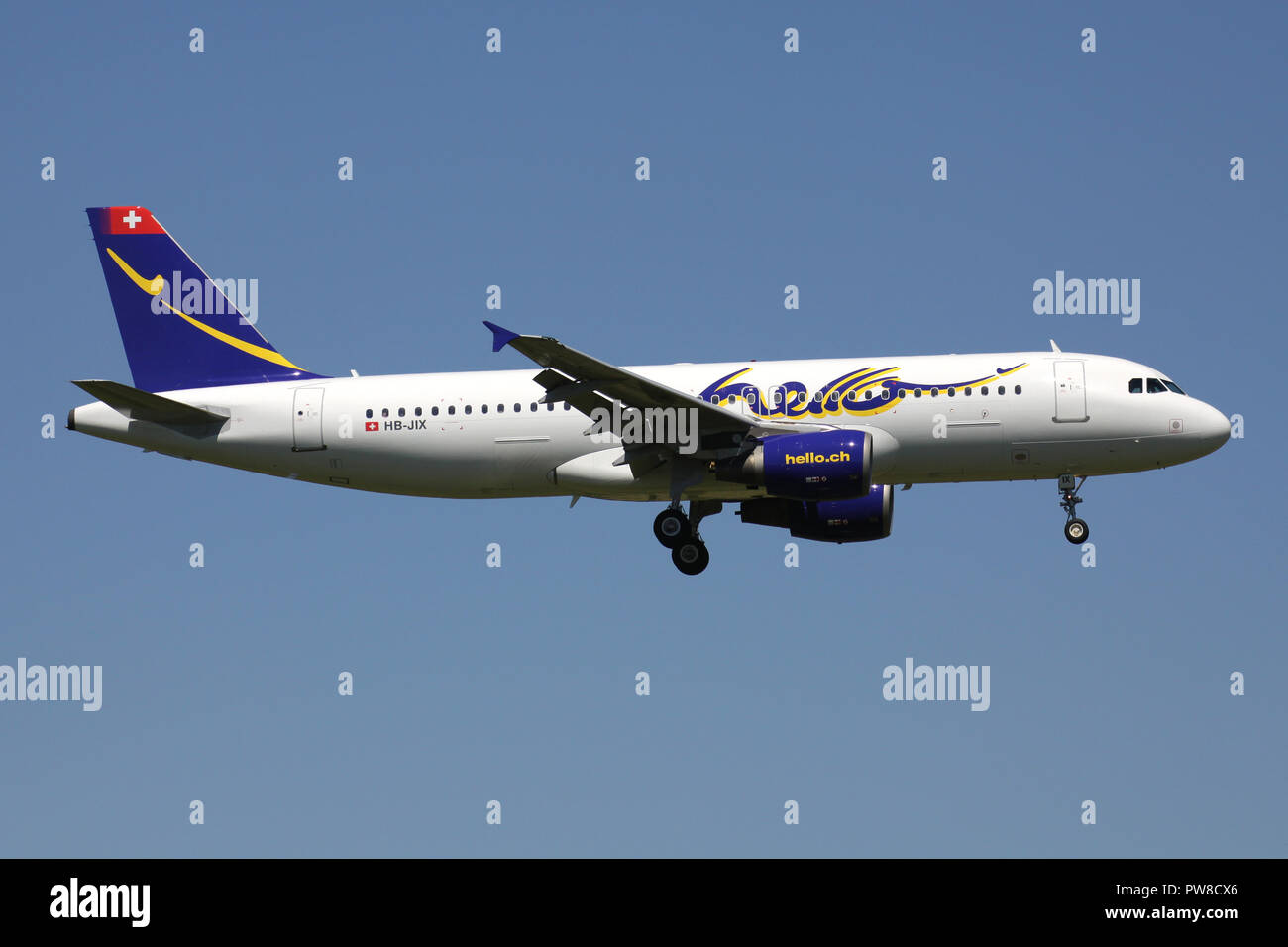 Swiss Hello Airbus A320-200 with registration HB-JIX on short final for ...
