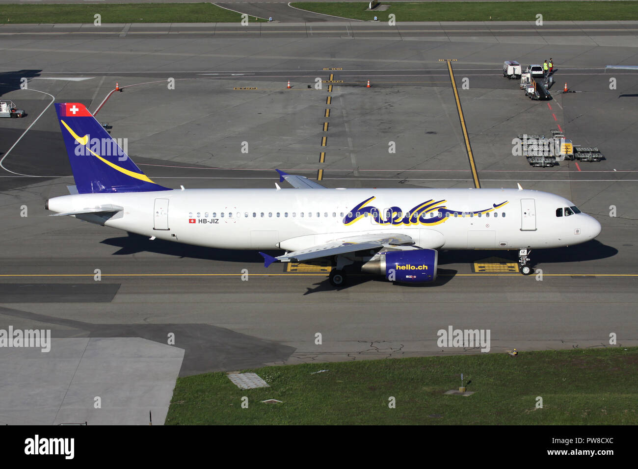 Swiss Hello Airbus A320-200 with registration HB-JIZ on taxiway of ...