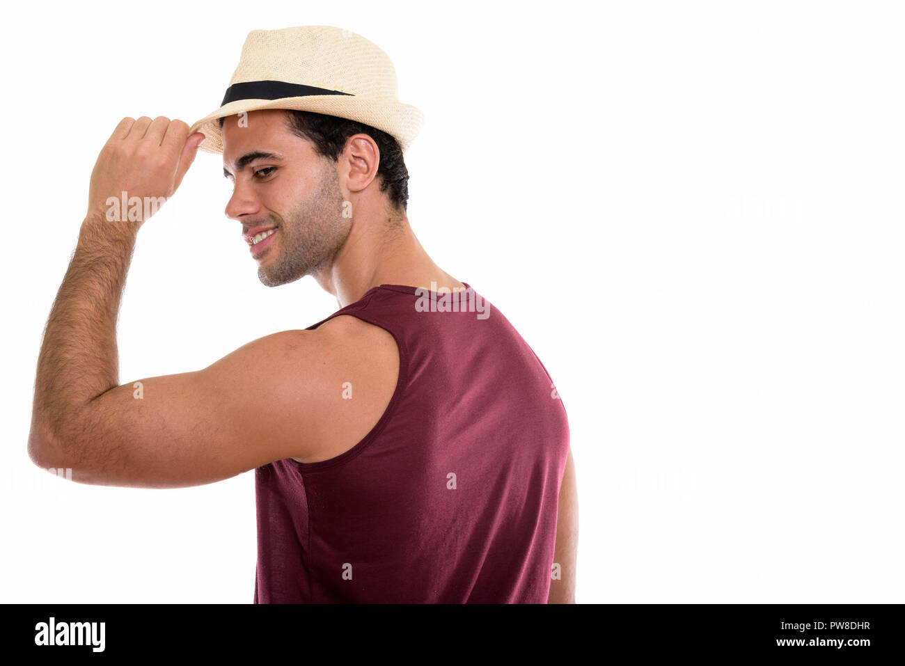 Hispanic young man smiling hi-res stock photography and images - Alamy