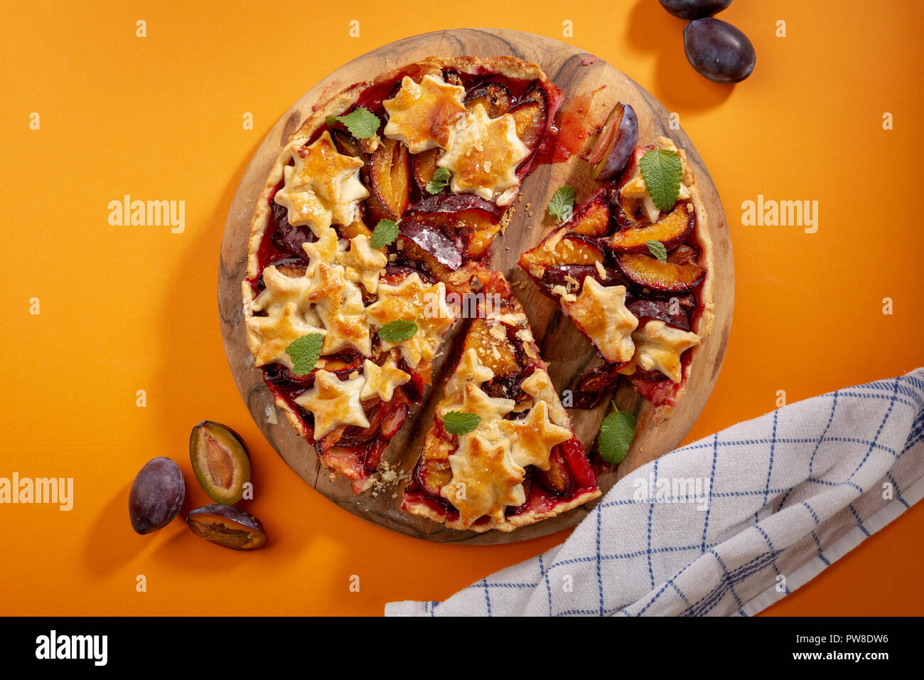 Autumn pie top view Stock Photo - Alamy