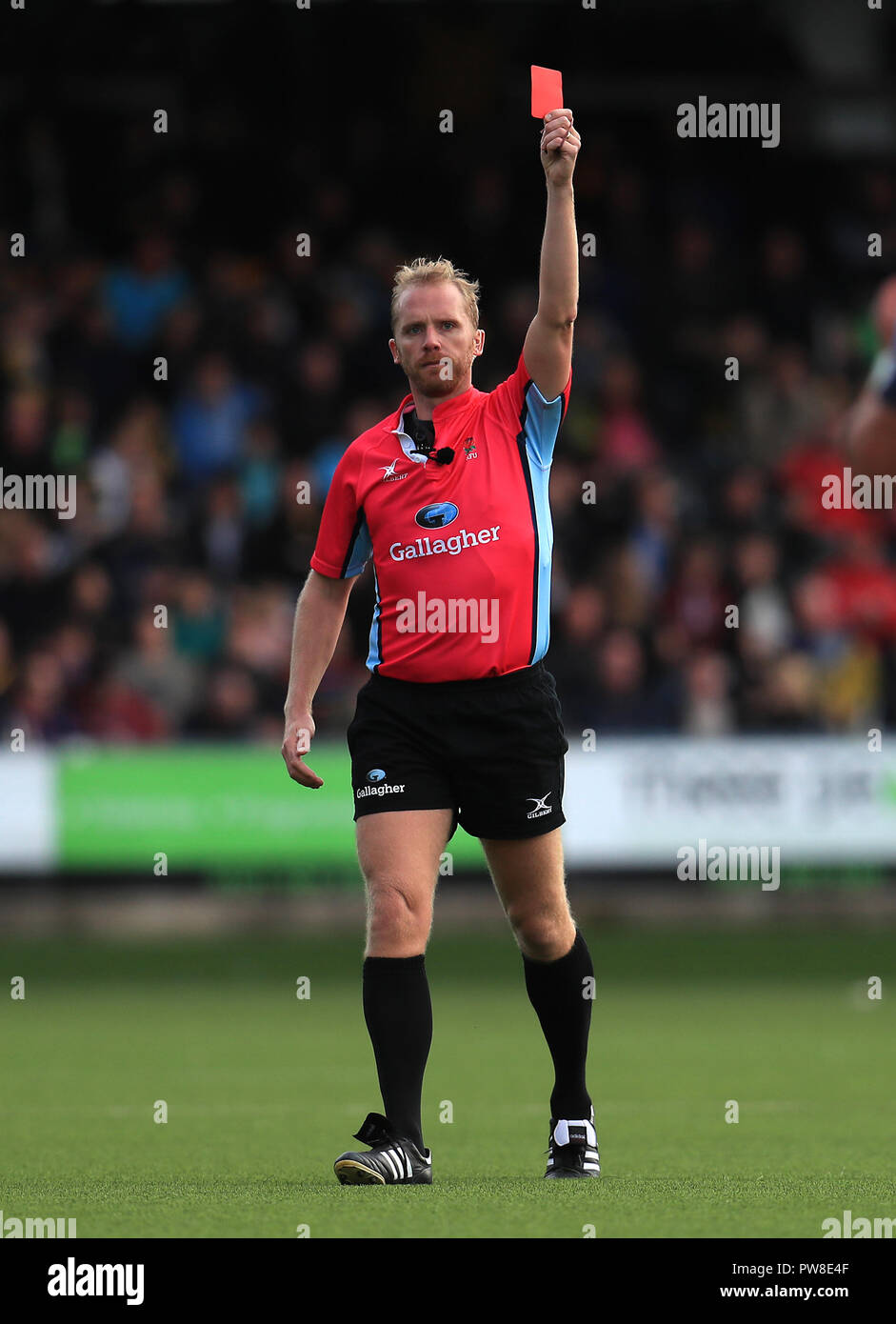 Worcester Rugby's Ryan Bower (not pictured) is sent off by referee ...