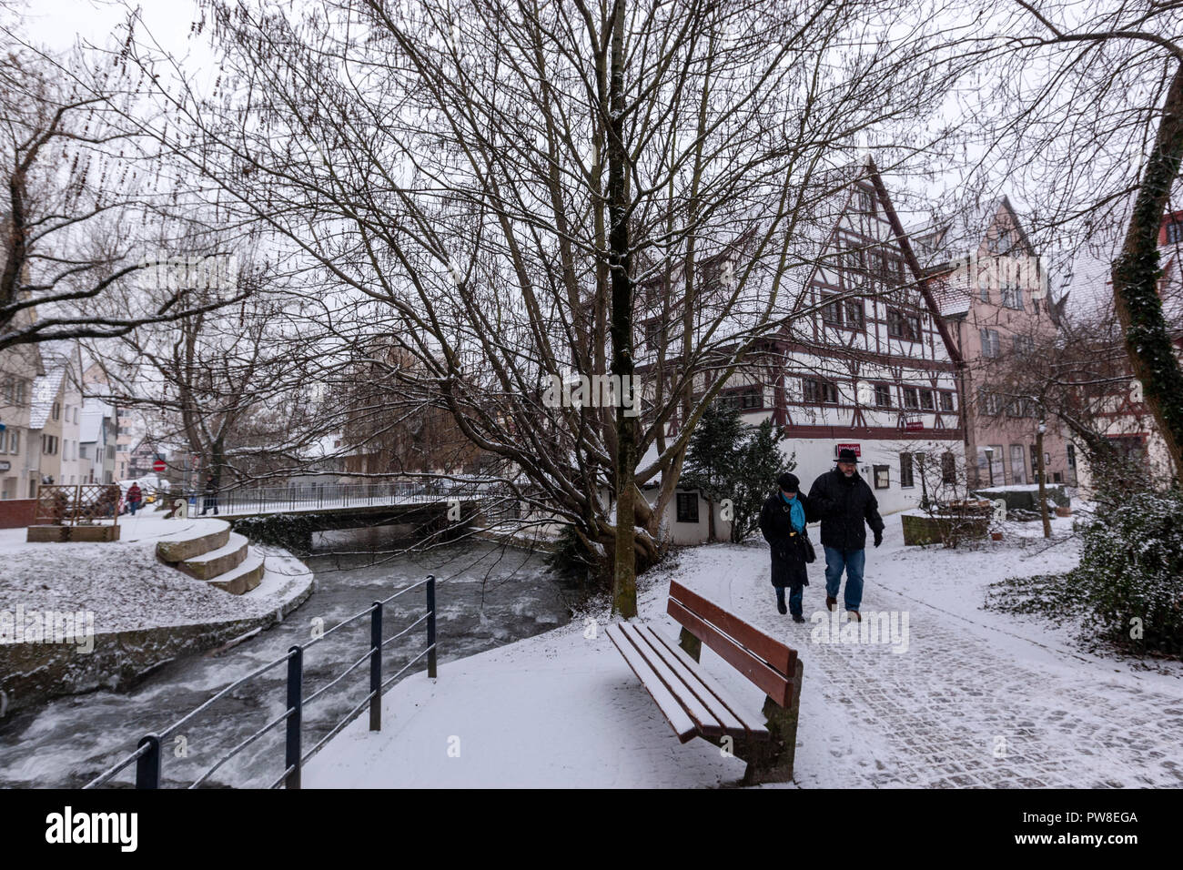 Winter in the Fishermen's and Tanners' Quarter, Ulmer Fischerviertel ...