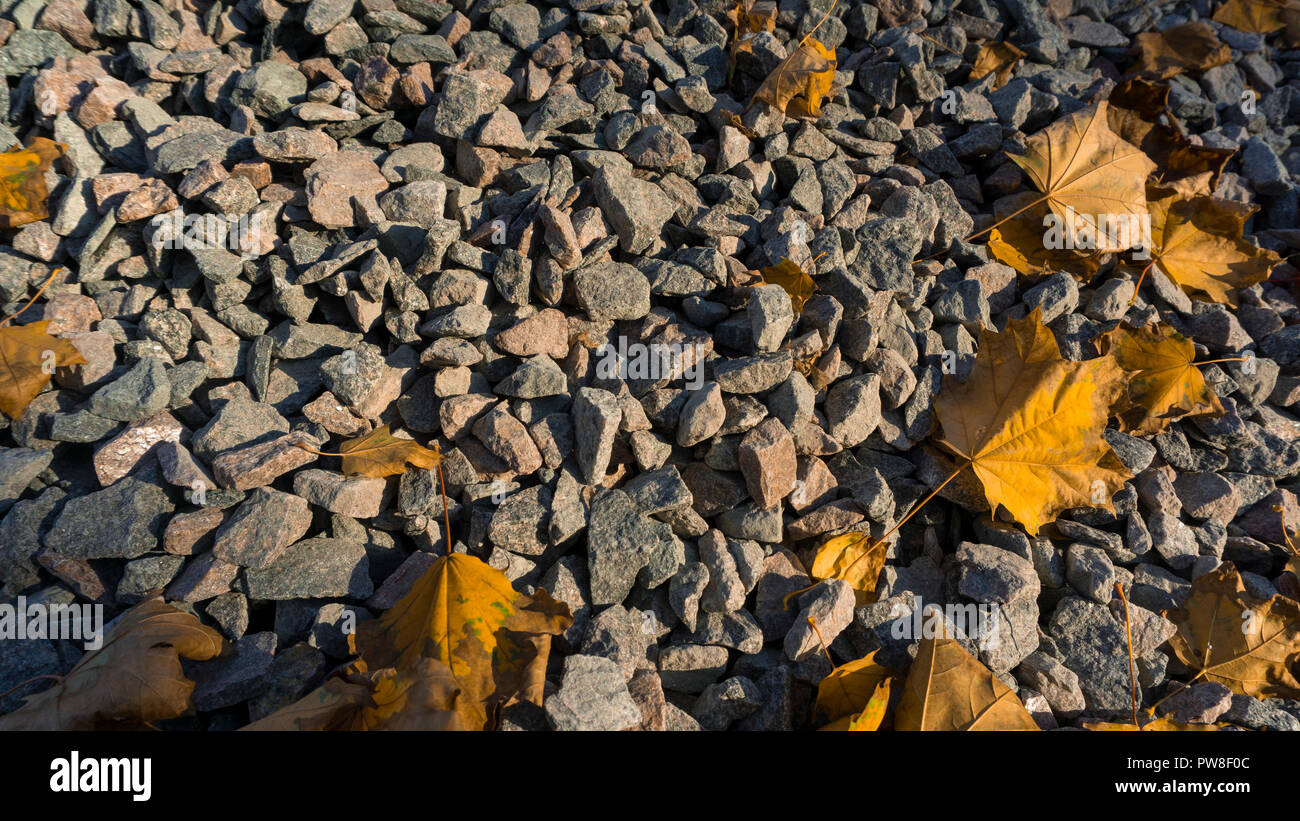 Crushed broken stone breakstone texture and background with fallen ...