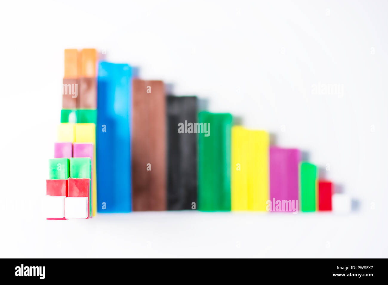 Counting sticks ordered to form a descending bar chart Stock Photo - Alamy